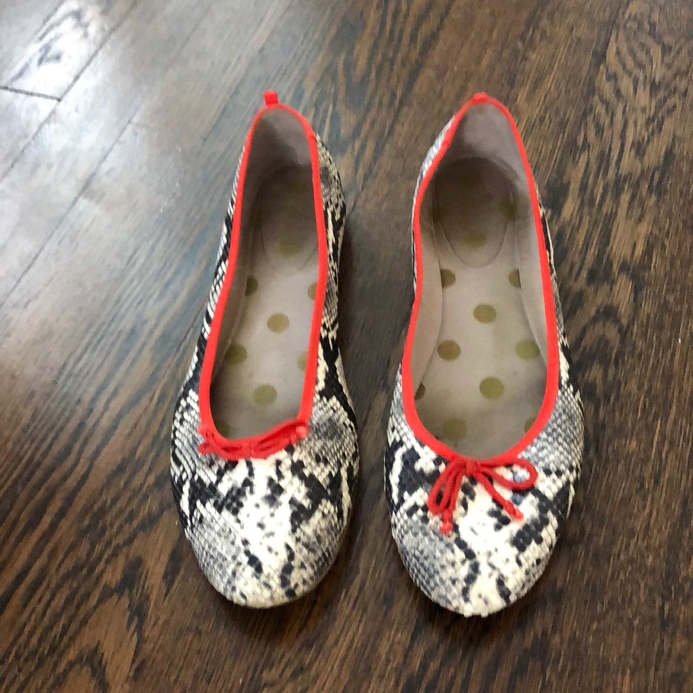 Boden Faux Snakeskin Ballet Flats - Gem